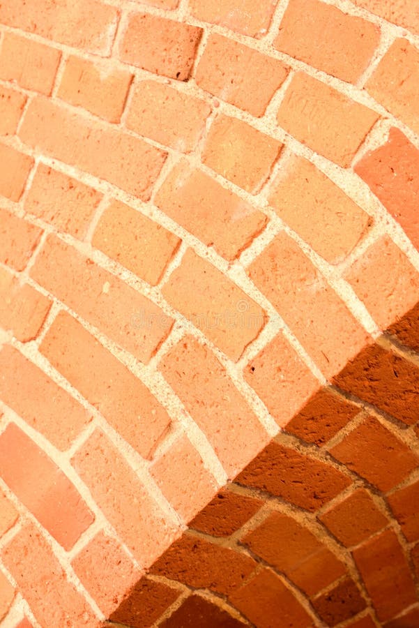 Old Red Brick Wall with an Arc Background Stock Image - Image of cement ...