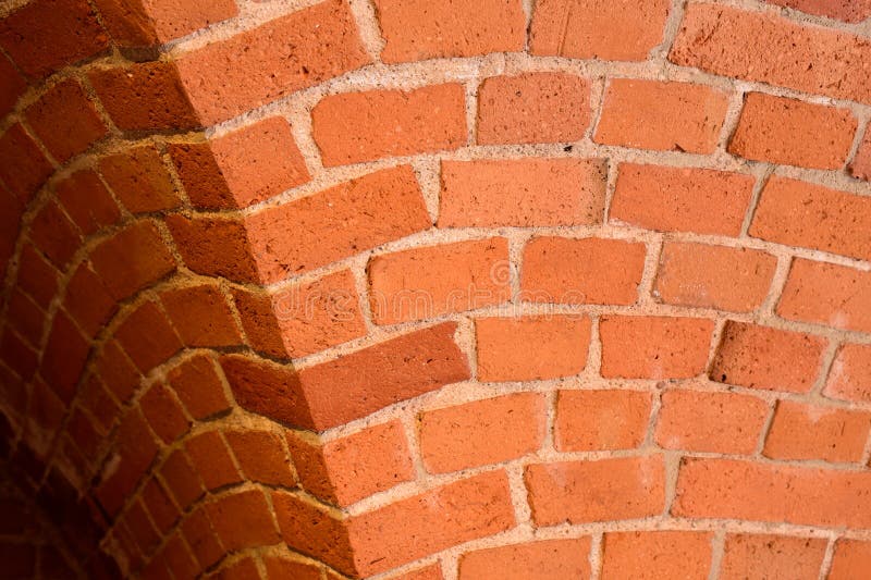 Old Red Brick Wall with an Arc Background Stock Photo - Image of design ...