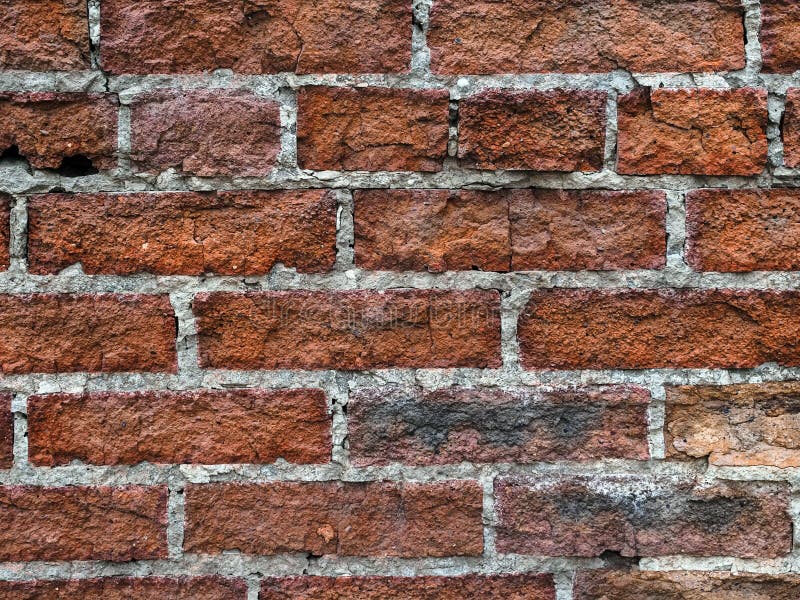 Old Red Brick Wall Close-up Stock Image - Image of vintage, masonry ...