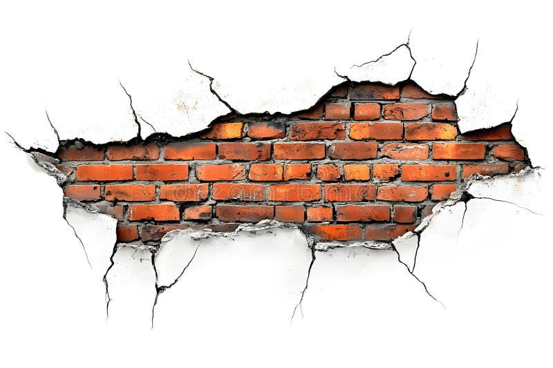 Cracked Brick Wall Drawing