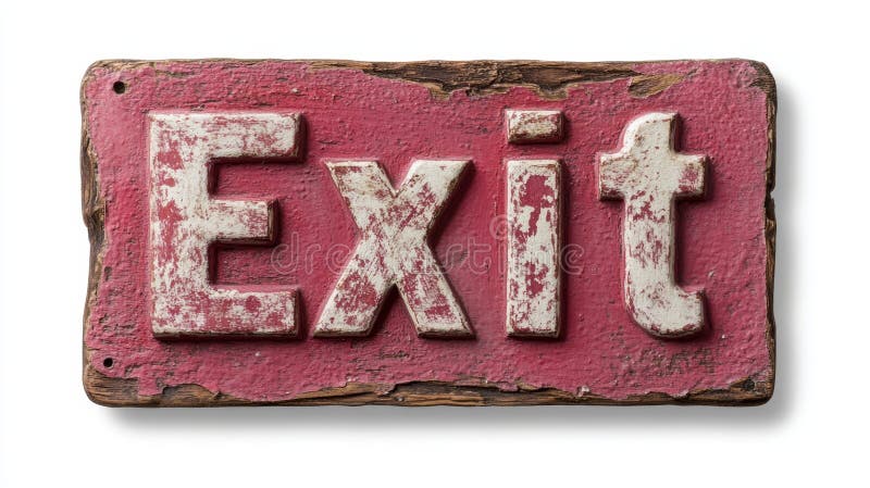 Old Red Brick Wall with Faded Exit Sign, Rustic Vintage Texture for ...