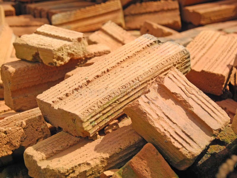 Old red bricks stock photo. Image of stone, objects, construction ...