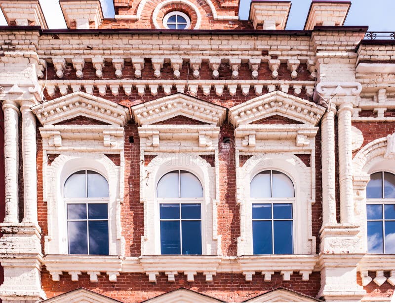 Old red building stock image. Image of horizontal, grey - 89575583