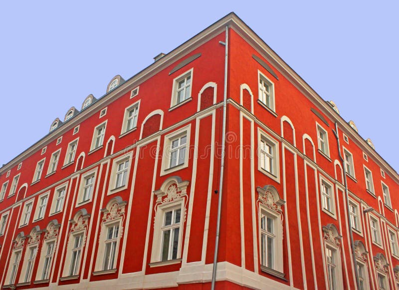 Old red building in Krakow stock image. Image of poland - 25337111