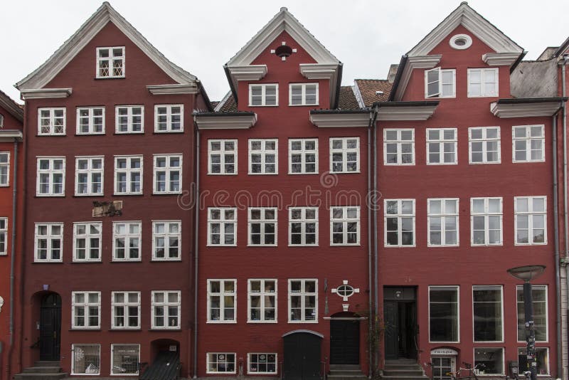 Old Red Buildings in Copenhagen Editorial Photography - Image of ...