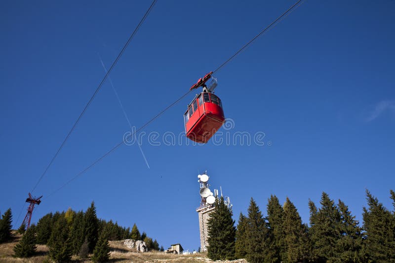 Old red cable car stock photo. Image of iron, mountain - 61308142