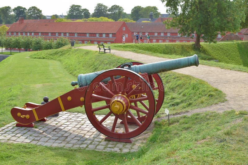 Old Red Cannon in Kastellet Stock Image - Image of denmark, kastellet ...