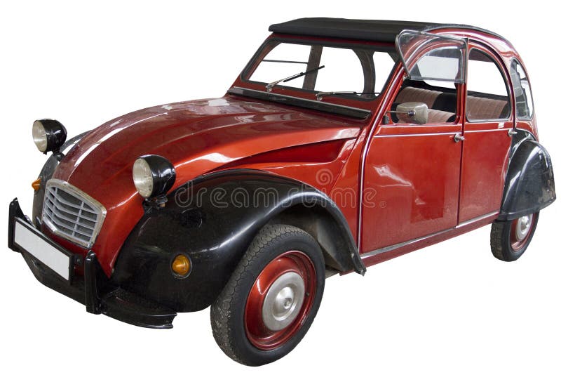 Old red compact car stock photo. Image of hood, small - 32934440