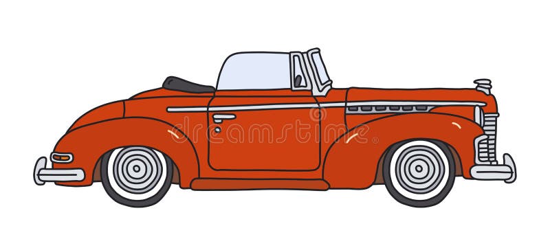 The old red convertible stock vector. Illustration of road - 248225826