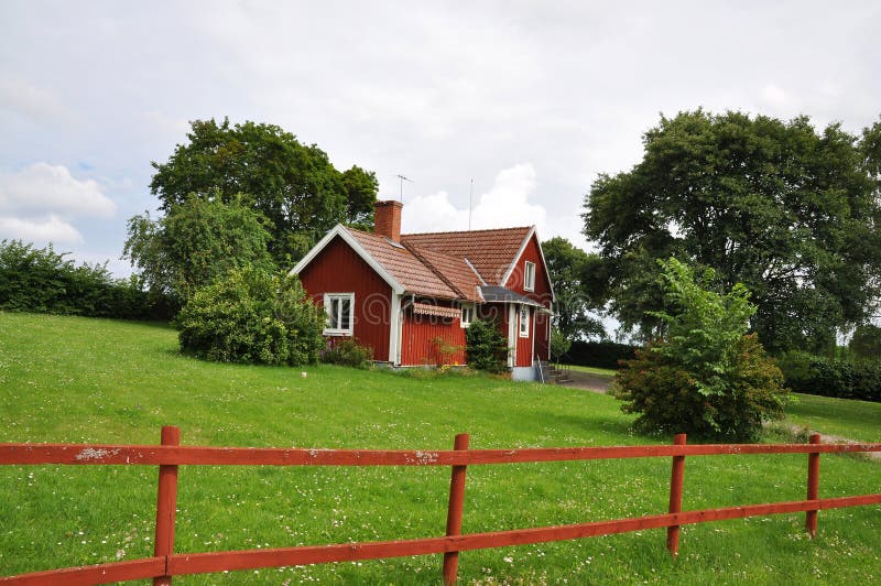 Old red cottage stock photo. Image of exterior, roof - 25807046