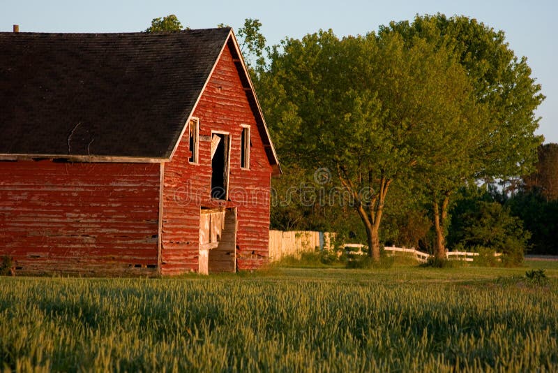 Old Red Country Barn and Silo Stock Image - Image of barn, landmark ...