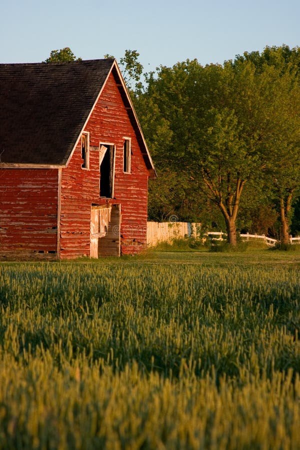 Old Red Country Barn and Silo Stock Image - Image of barn, landmark ...