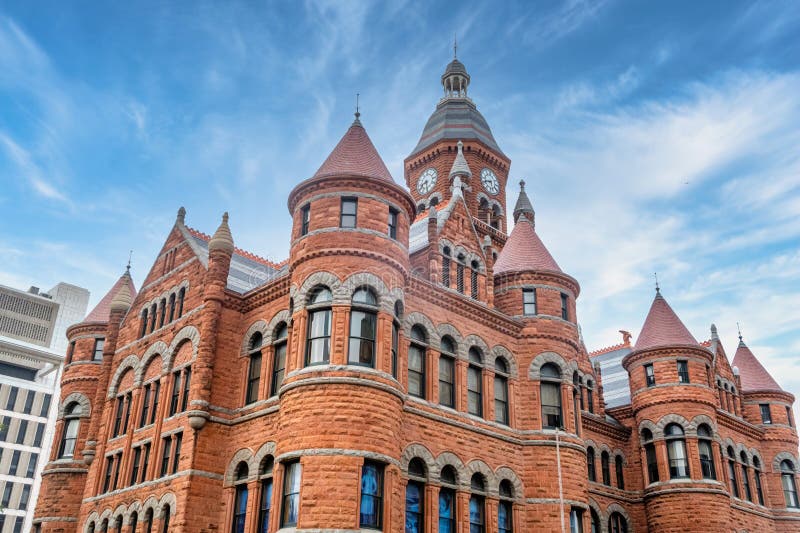 The Old Red Courthouse in Dallas, Texas. Stock Image - Image of ...