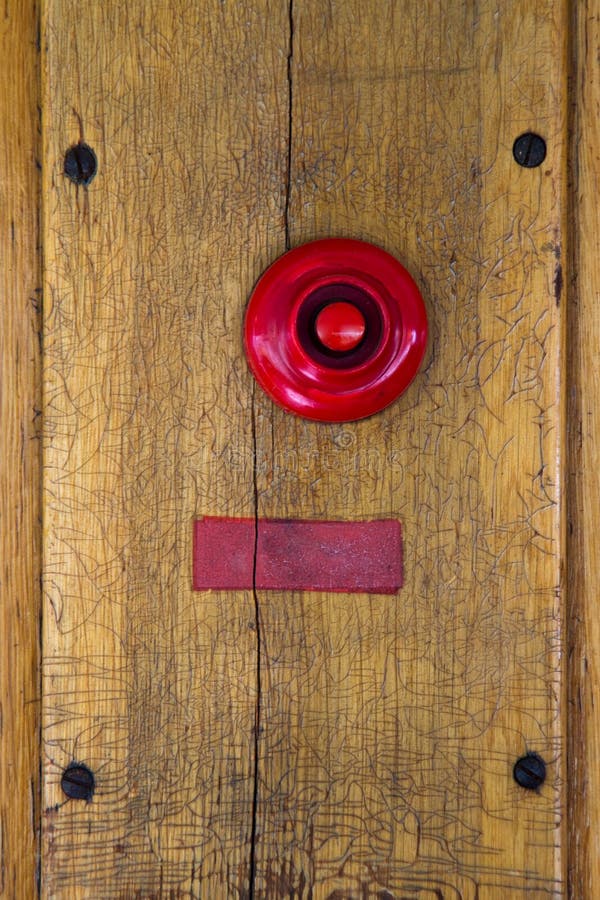 Large Press Button Doorbell Brick Wall Stock Image - Image of label ...