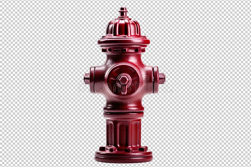 An Old Red Fire Hydrant Isolated on Transparent Background Stock ...