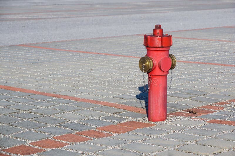 Old Red Fire Hydrant in the Street. Fire Hidrant for Emergency Fire ...