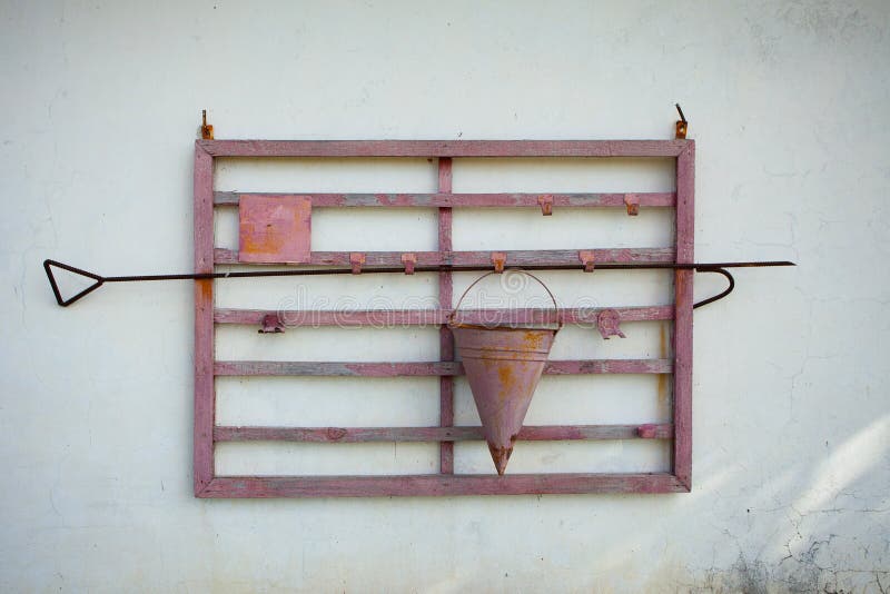 Old Red Fire Shield on White Background Stock Photo - Image of sand ...
