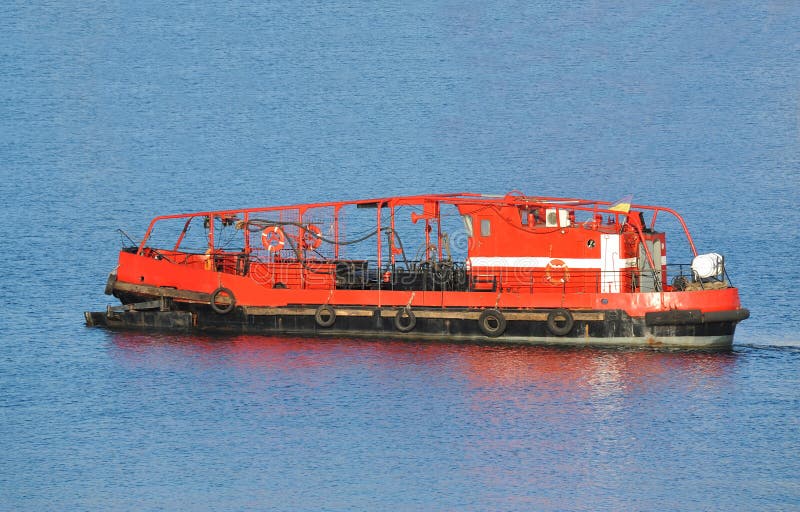 Old red fireboat stock image. Image of equipment, industrial - 106043007