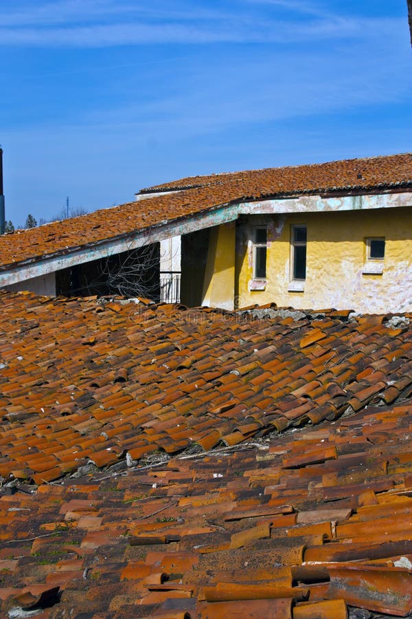 Old Red foof pots blue sky stock image. Image of yellow - 39165041