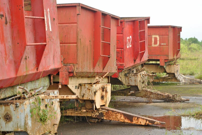 The Old Red Freight Train is Rusty and Unused Stock Image - Image of ...