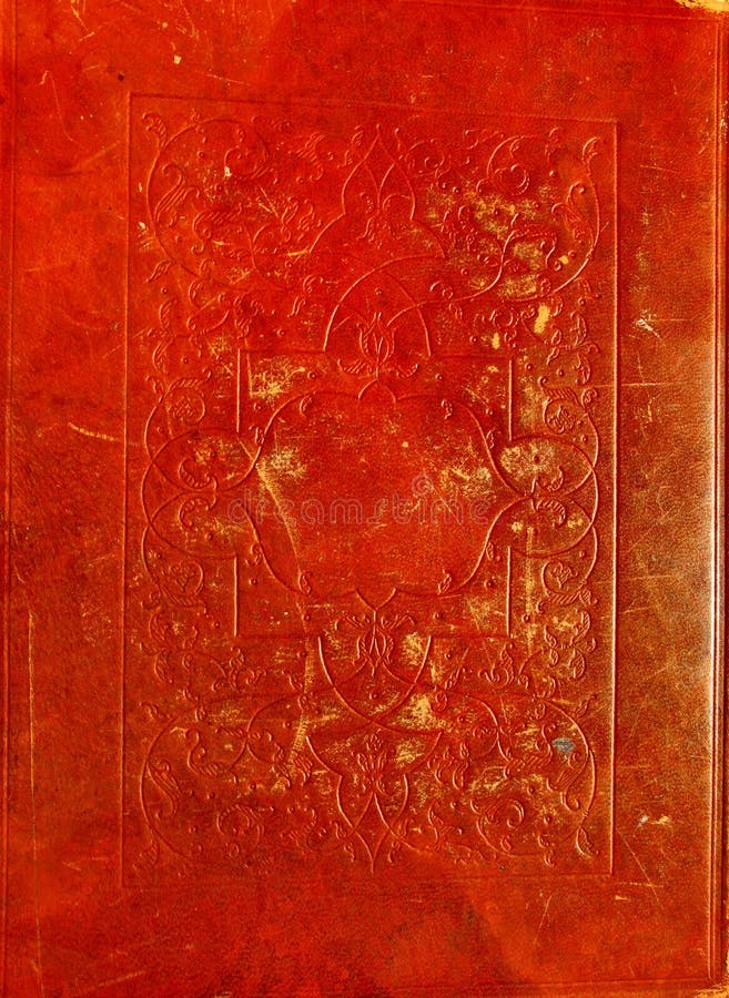 Old Red Leather Texture with Decorative Frame. Stock Image - Image of ...
