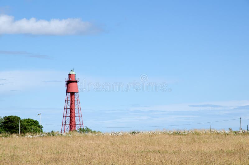 Old red lighthouse stock photo. Image of oland, iron - 26240724