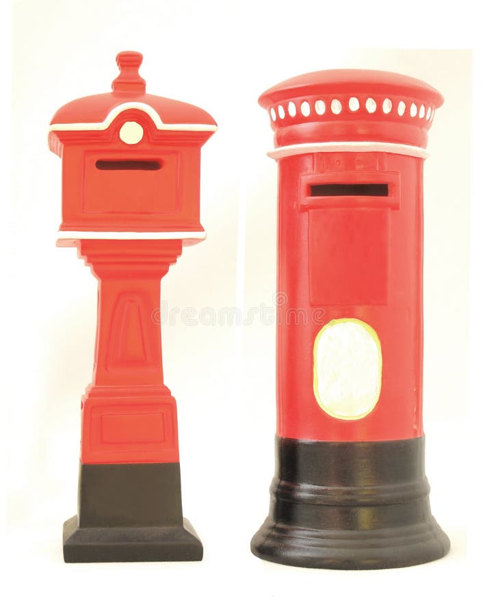 Old Red Mailbox / English Post Box Stock Image - Image of post, white ...
