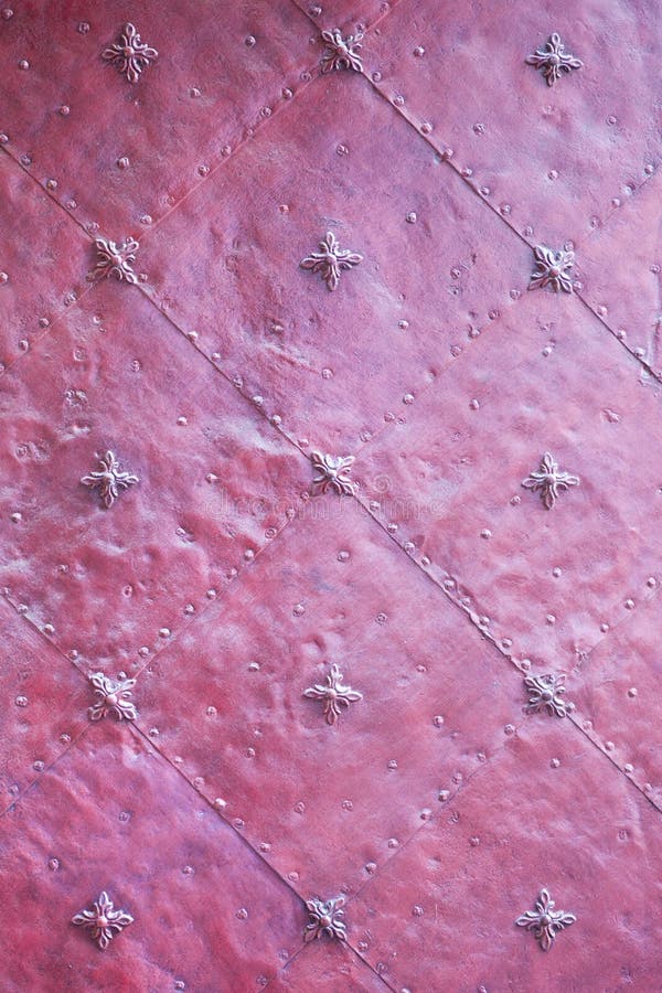 Old red metal door stock image. Image of heavy, iron - 22380113