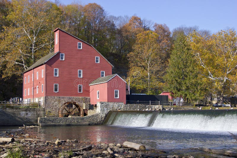 Old red mill stock photo. Image of sunny, field, rocky - 80442708
