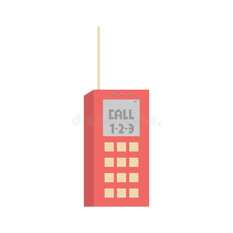 Old Red Mobile Phone.Isometric Style Stock Vector - Illustration of ...