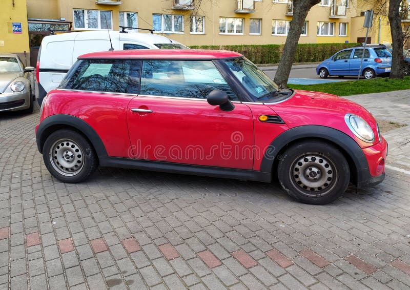 Red Mini Cooper Side View