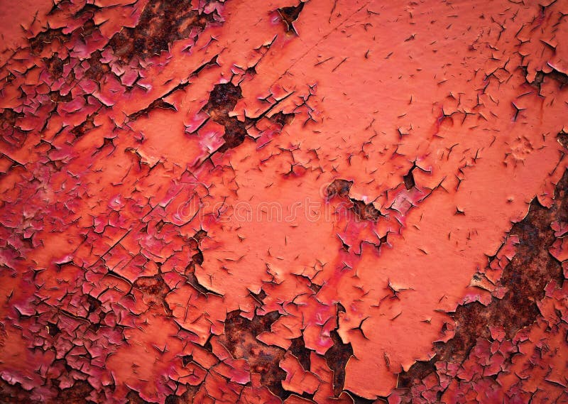 Old red paint on iron stock image. Image of retro, orange - 83061623
