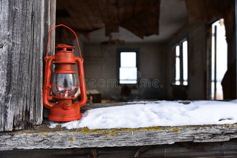 Old Red Painted Lantern stock image. Image of object - 140309671