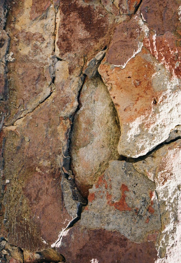 Old Red Painted Stones Background Texture Stock Photo - Image of nature ...