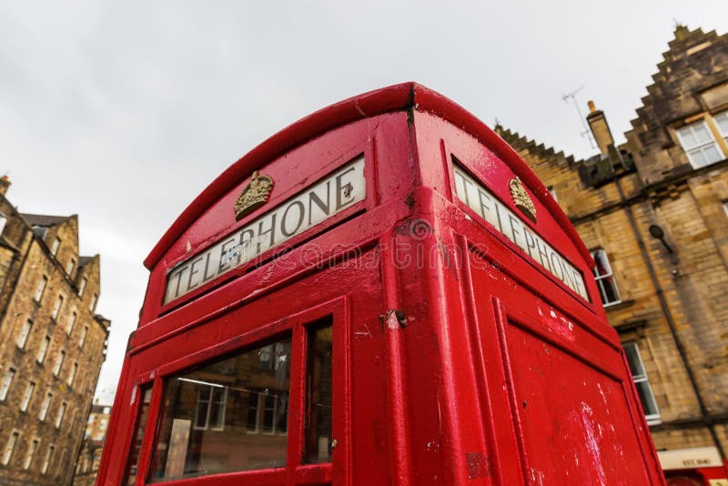 Old Red Phone Box in Edinburgh Stock Image - Image of edinburgh ...