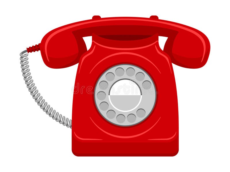 Old Red Phone on White Background Stock Vector - Illustration of ...