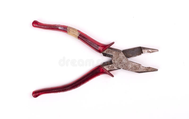 Old red pliers stock image. Image of grip, industrial - 135972501