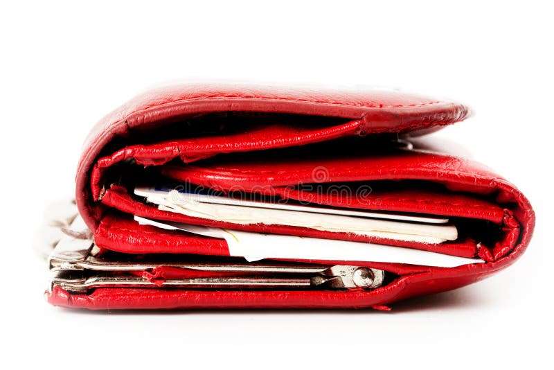 Old red purse stock photo. Image of paying, receipts - 21970316