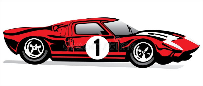 A Old Red Race Car with Number One Stock Vector - Illustration of ...