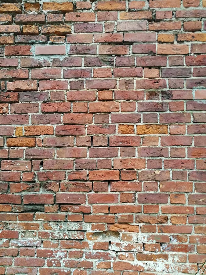 Old Red Retro Brick Pattern Stock Image - Image of pattern, background ...