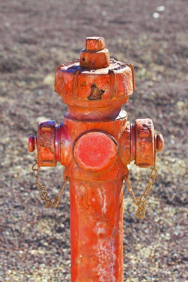 Old Rusty Hydrant in Front of Natural Stone Wall in an Oblique Camera ...