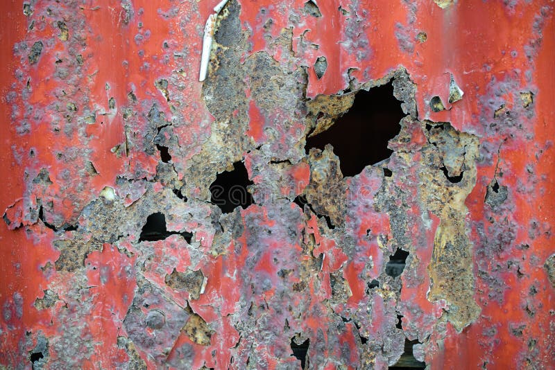 Old Red Rusty Metal Wavy Texture Stock Image - Image of grunge ...