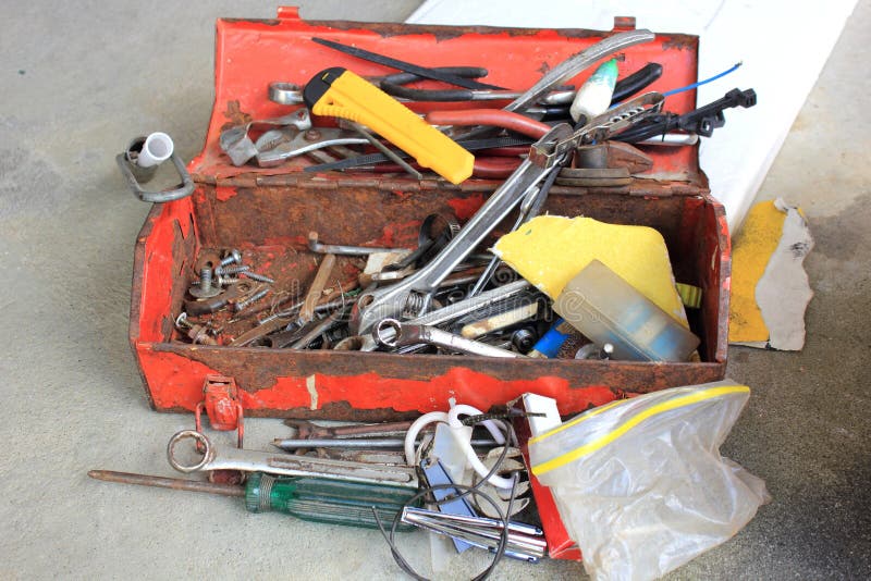 Old rusty tool box stock image. Image of pliers, industry - 30055401