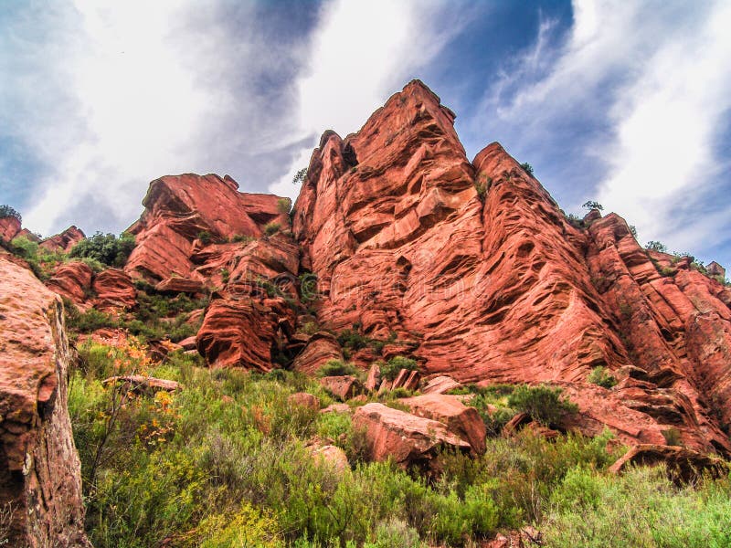 Old Red Sandstone stock image. Image of shrubland, conglomerates - 48806163