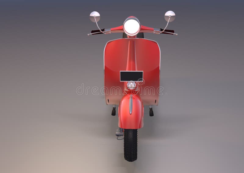 Old Red scooter stock illustration. Illustration of isolated - 312659315