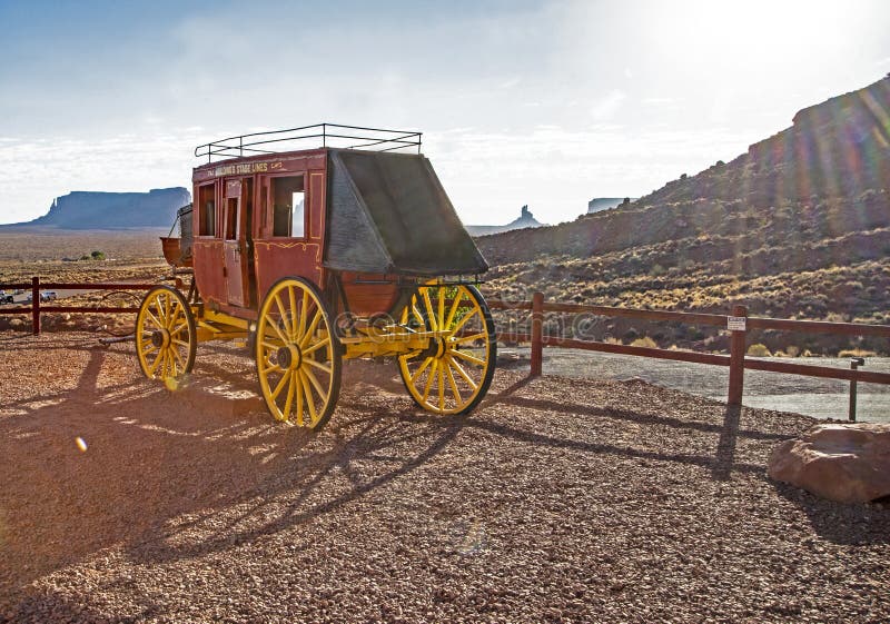 An Old Red Stagecoach is on Display in Arches National Park. Editorial ...