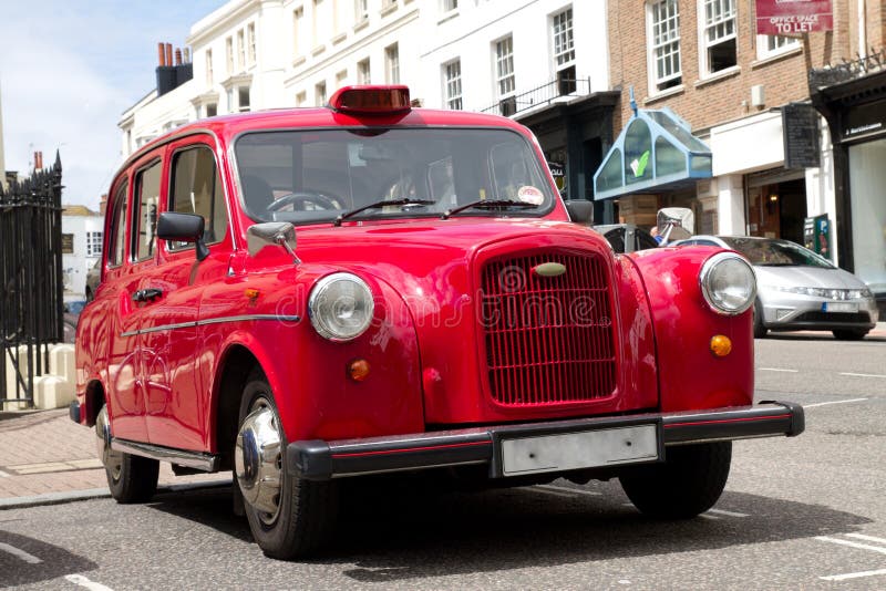 Old red taxi in London stock photo. Image of england - 20260084