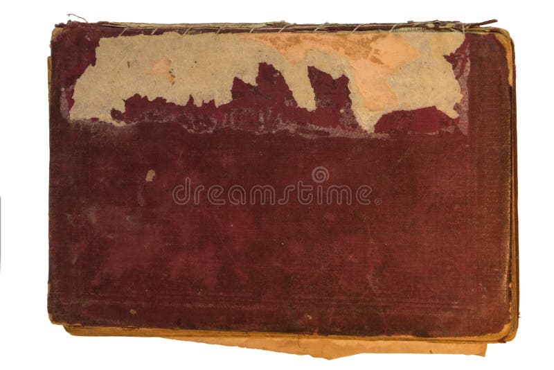 Old Red Textile Cover Of Hand-written Book Isolated On White Stock ...