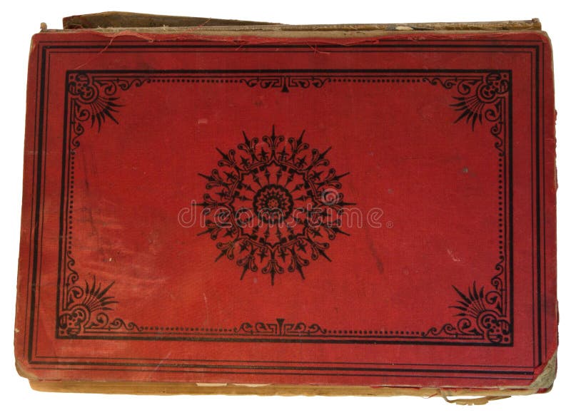 Old Red Textile Cover of Hand-written Book Isolated on White Stock ...