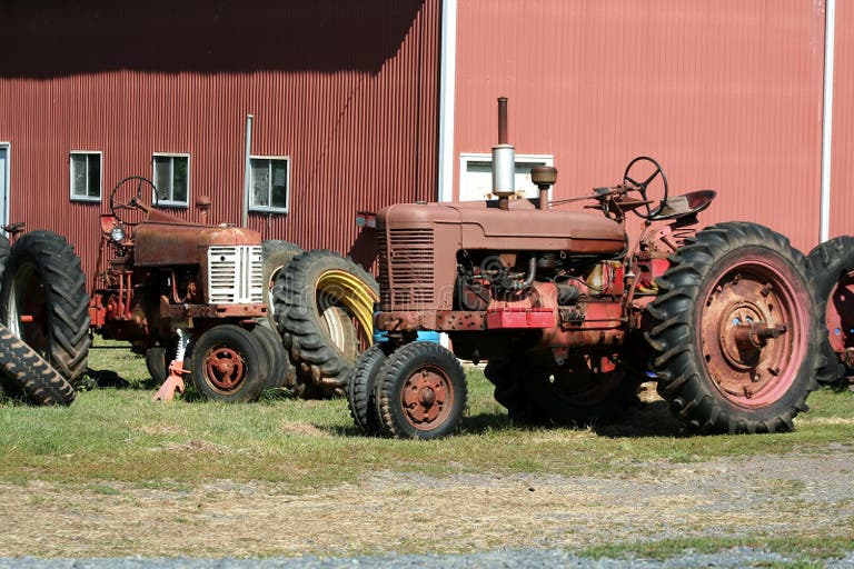 Old red tractors stock image. Image of farm, tractors - 3254529